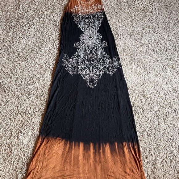 Vocal | Dresses | Black And Caramel Tie Dye Vocal Bling Maxi Dress ...